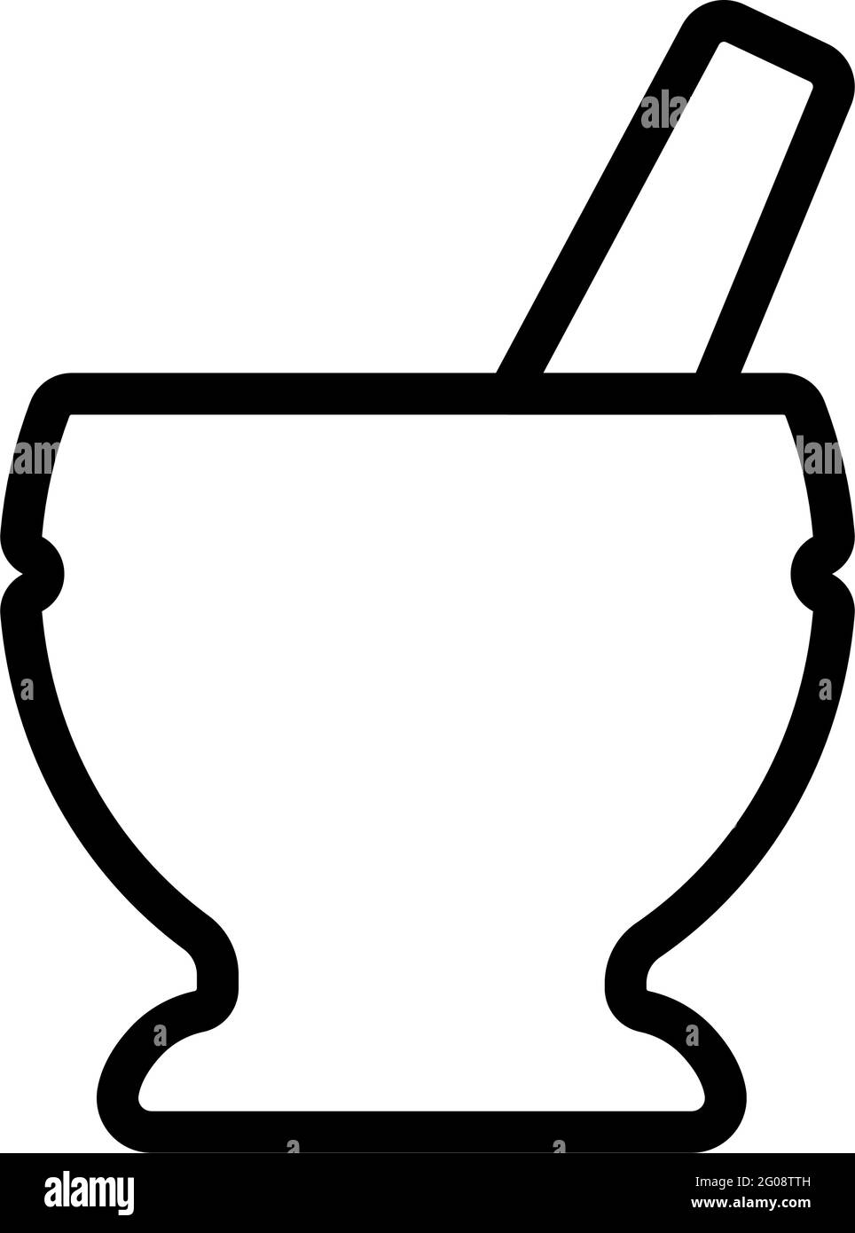 Icon Of Chemistry Mortar. Editable Bold Outline Design. Vector ...
