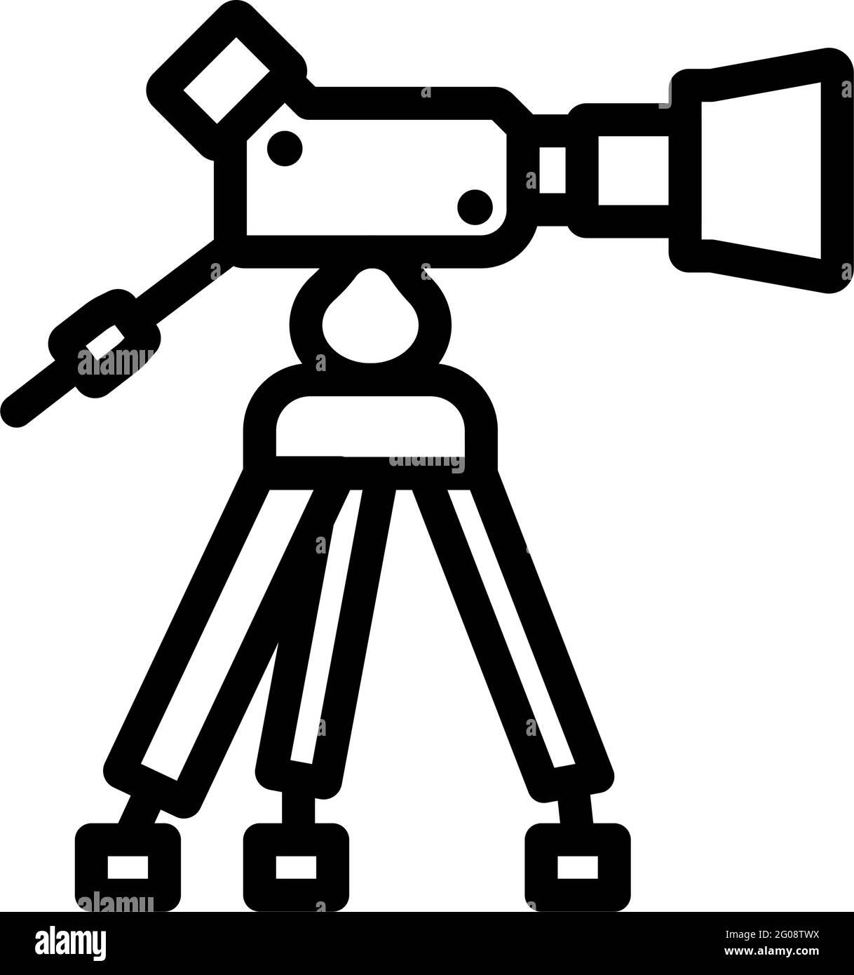 Movie Camera Icon. Editable Bold Outline Design. Vector Illustration ...
