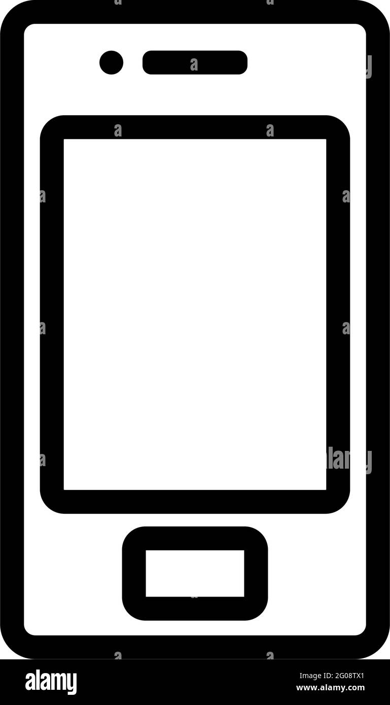 Smartphone Icon. Editable Bold Outline Design. Vector Illustration ...