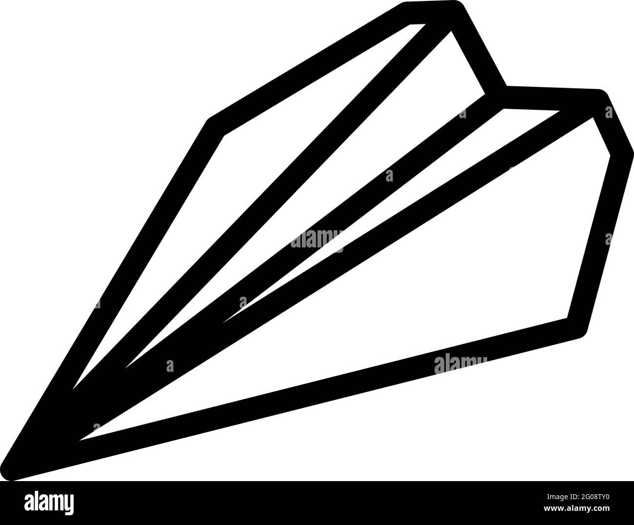 Paper Plane Icon. Editable Bold Outline Design. Vector Illustration ...