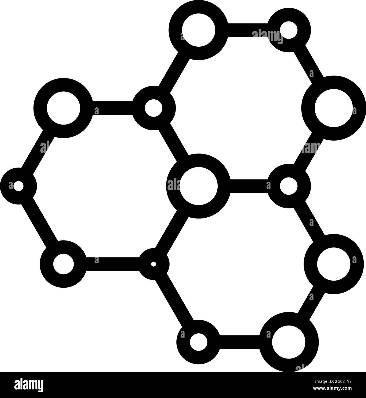 Icon Of Chemistry Hexa Connection. Editable Bold Outline Design. Vector ...