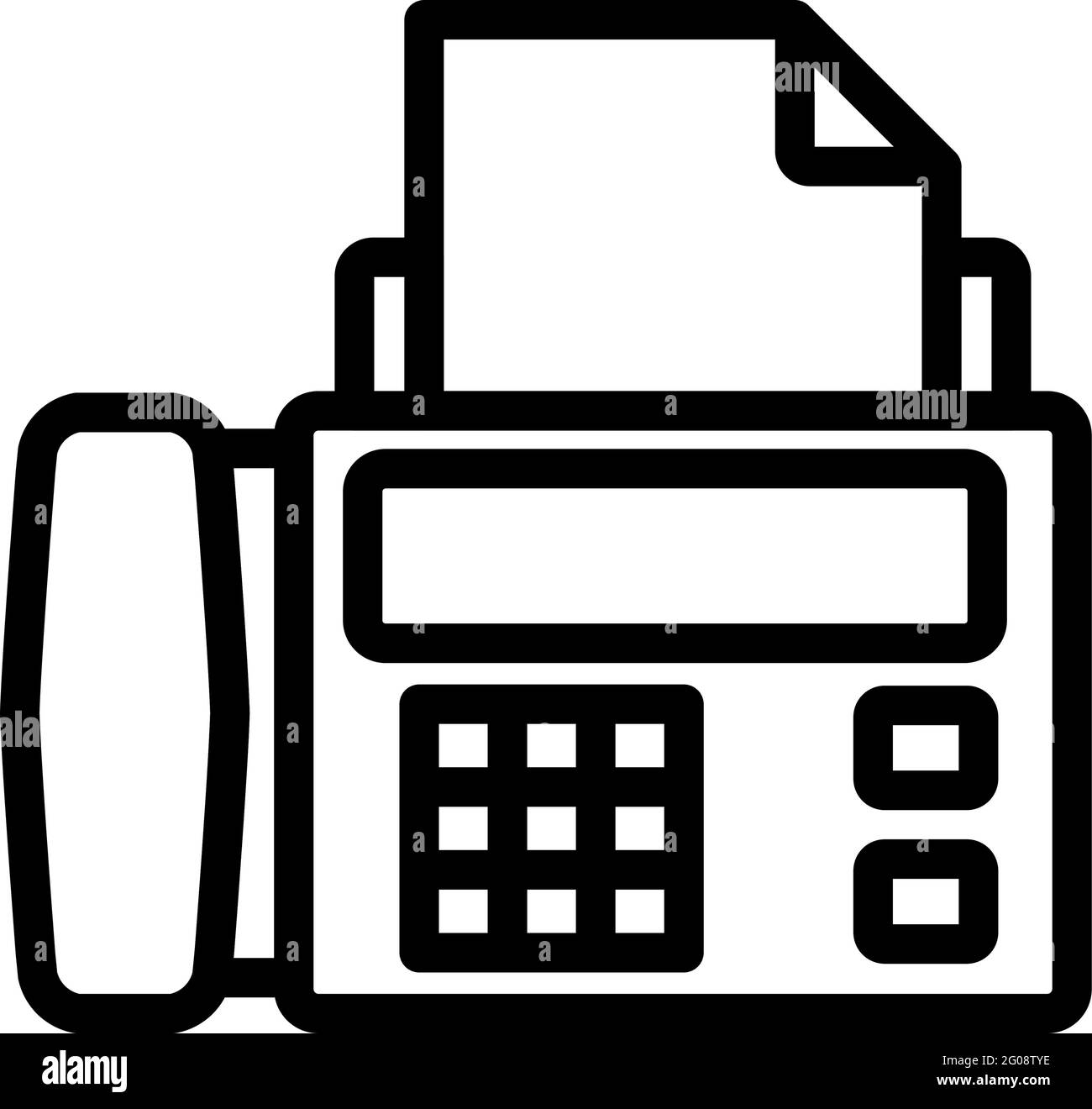 Fax Icon. Editable Bold Outline Design. Vector Illustration Stock ...