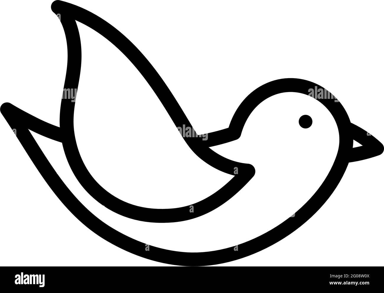 Bird Icon. Editable Bold Outline Design. Vector Illustration Stock ...