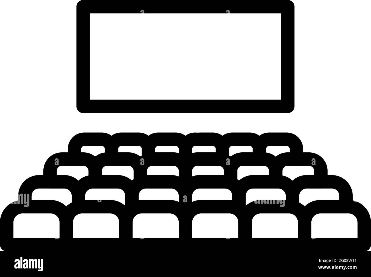 Cinema Auditorium Icon. Editable Bold Outline Design. Vector ...