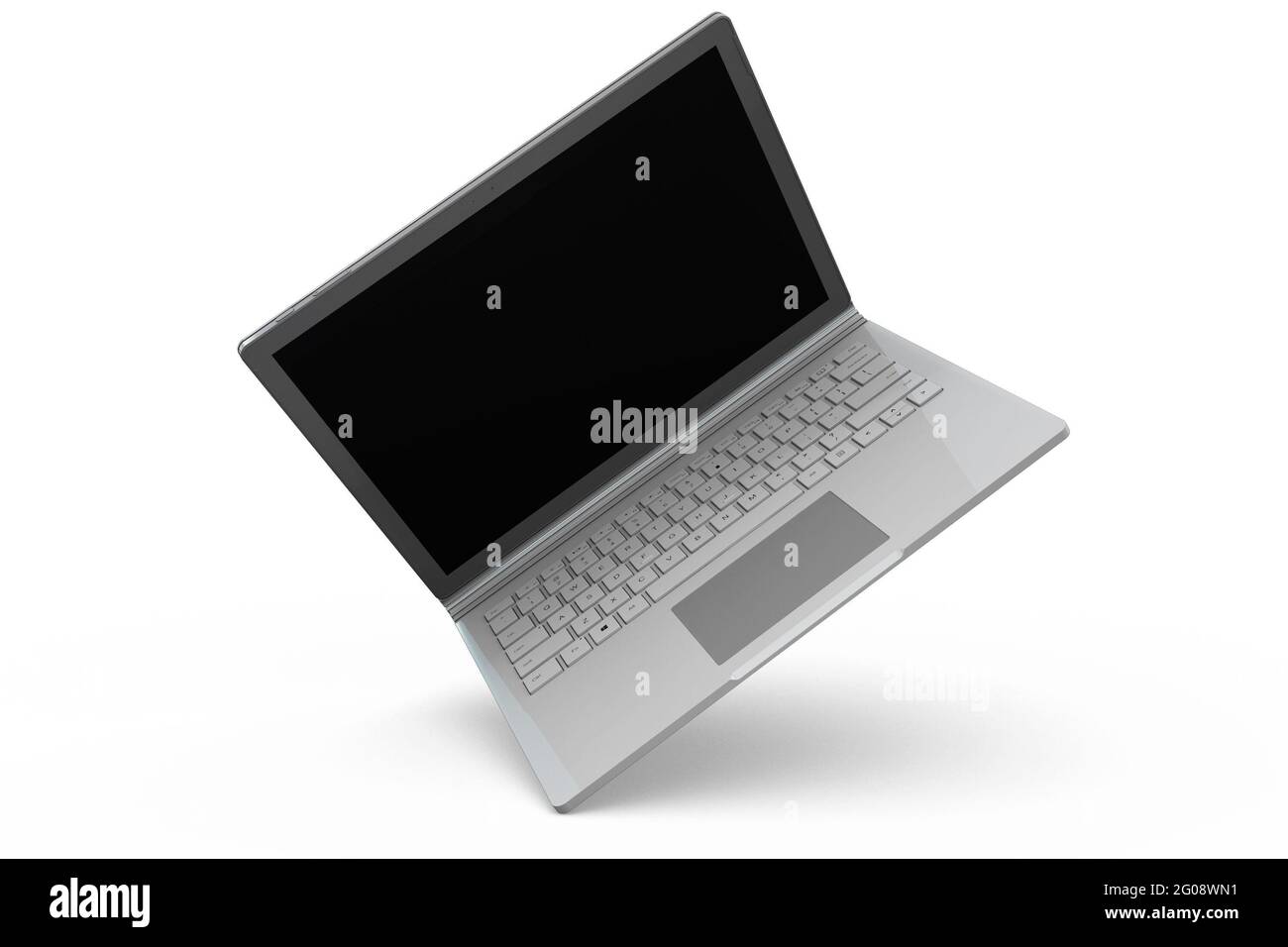 3D Rendering of laptop notebook mock up with white background ...