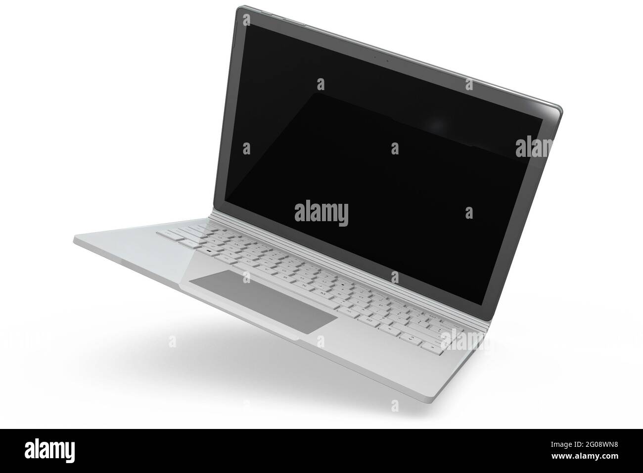3D Rendering of laptop notebook mock up with white background ...