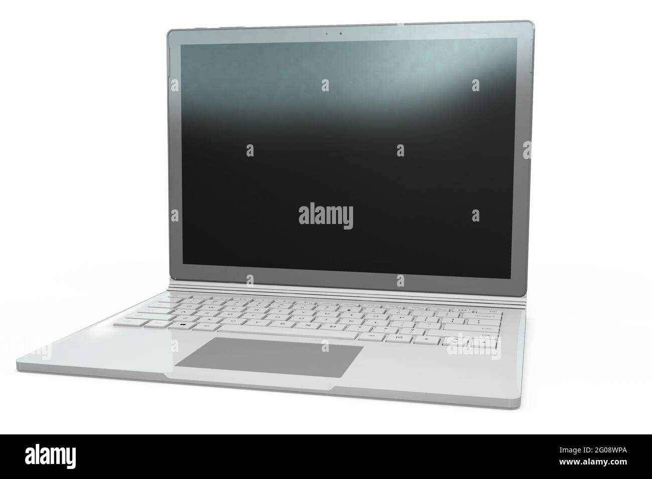 3D Rendering of laptop notebook mock up with white background ...