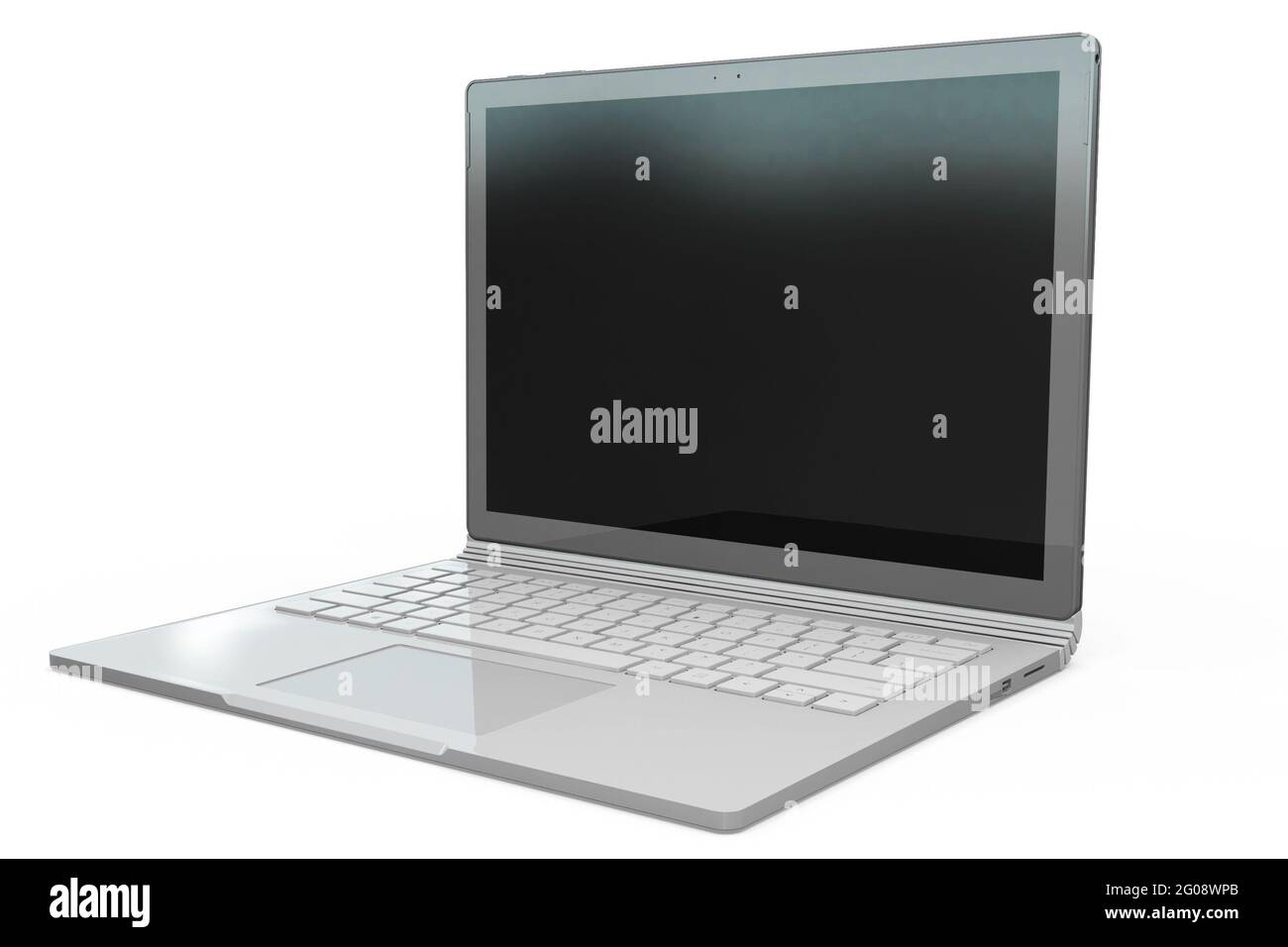 3D Rendering of laptop notebook mock up with white background ...