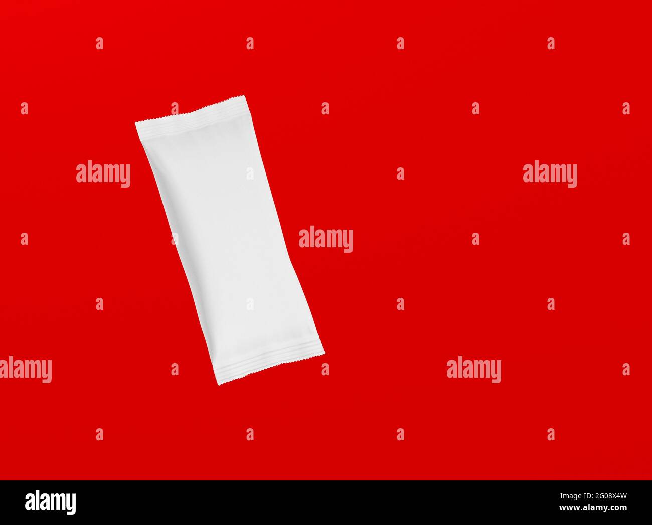 3d rendering blank white snack bars isolated on red background. fit for ...