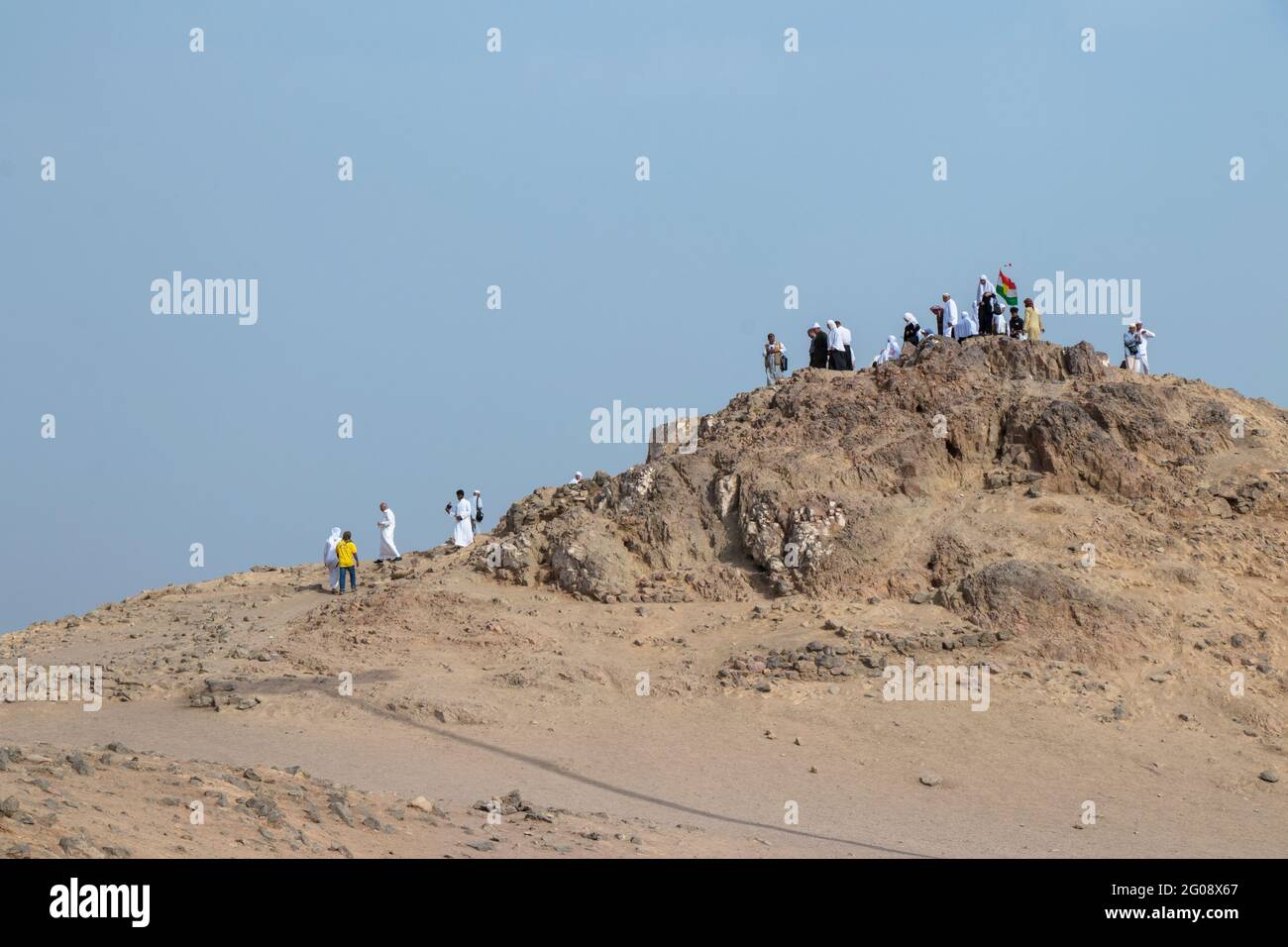 Medina, Saudi Arabia September 2018: Archers hill in Uhud Mount. Muslim ...