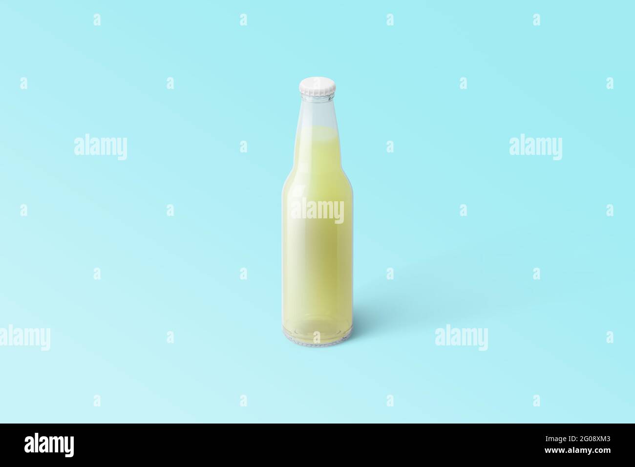 Front view lemon juice on classic bottle fit for your drink concept and ...