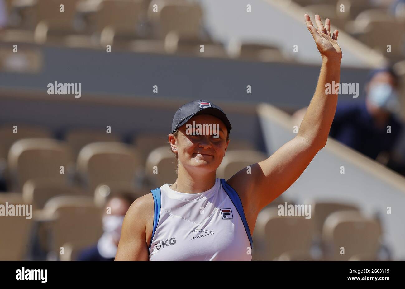 Ashleigh Barty of Australia during the first round of Roland-Garros ...