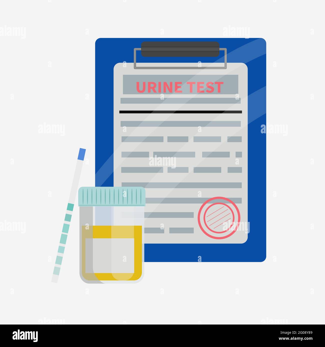 Urine test tube and medical lab analyss form list Stock Vector Image ...