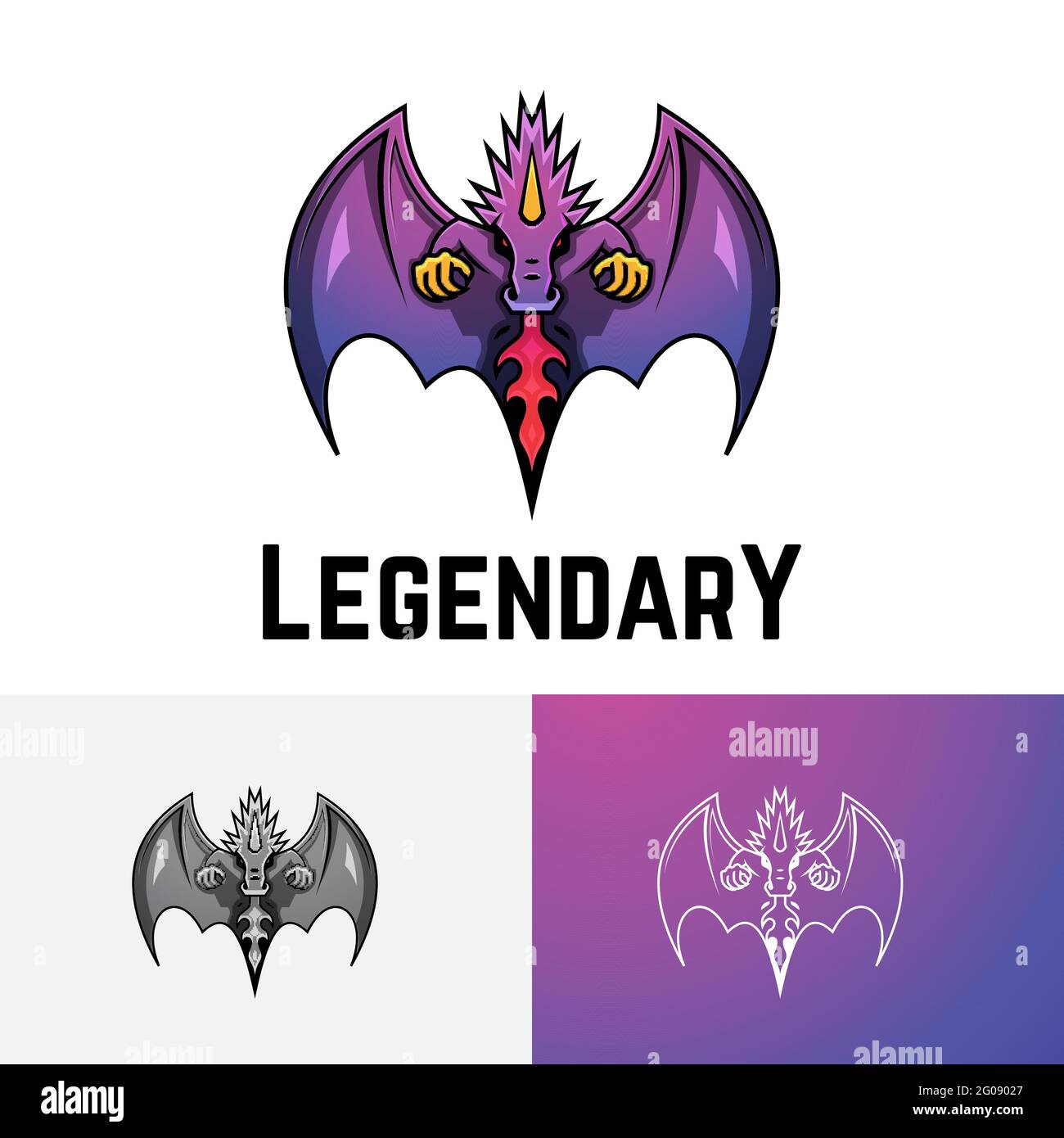 Dragon fire vector hi-res stock photography and images - Alamy