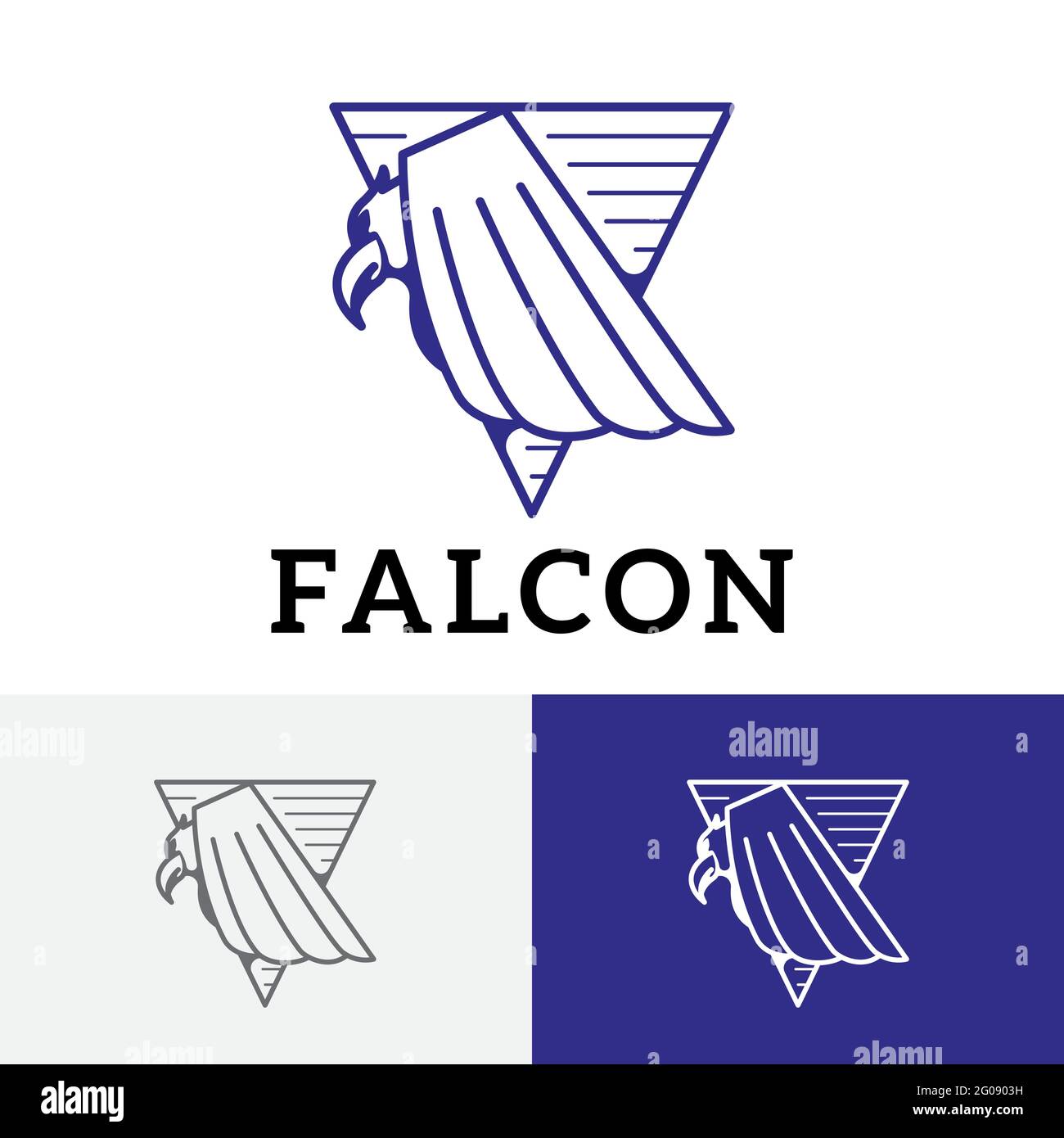 Falcon Eagle Hawk Predator Bird Triangle Logo Symbol Stock Vector Image ...