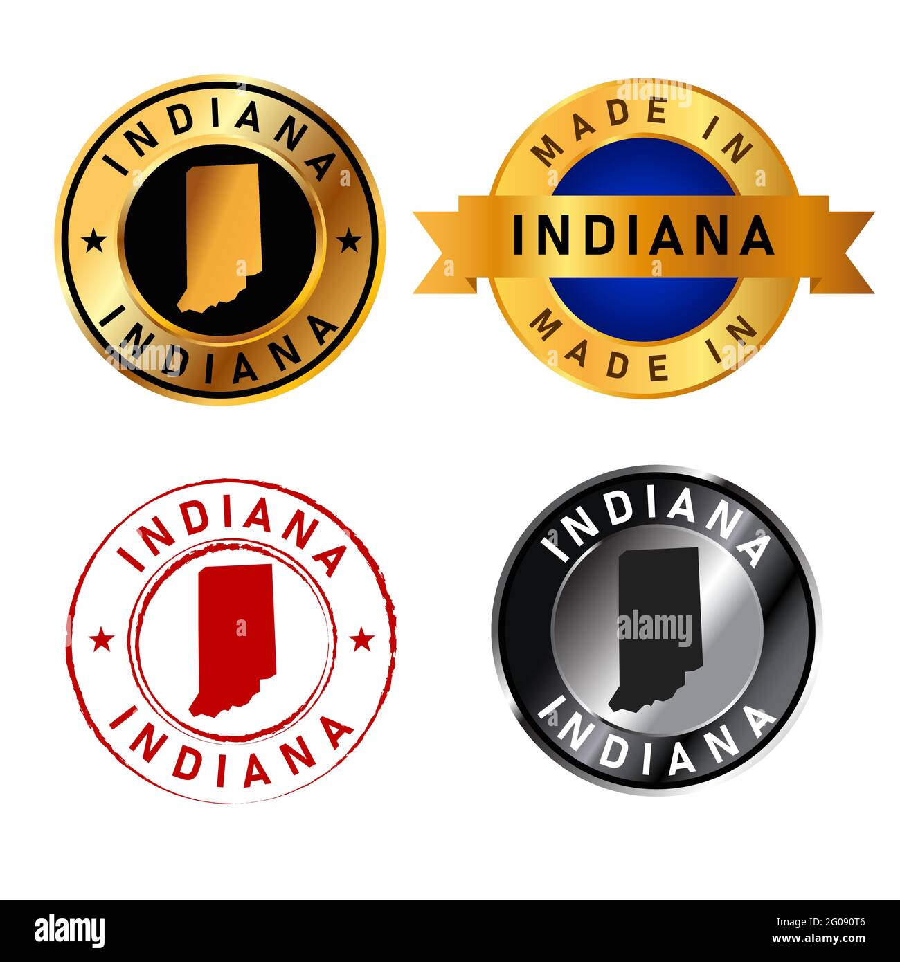 Indiana gold map Stock Vector Images - Alamy