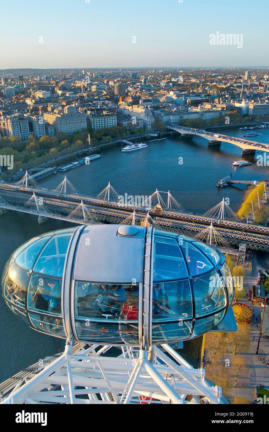 Aerial View from London Eye, London, England, Great Britain, Europe ...