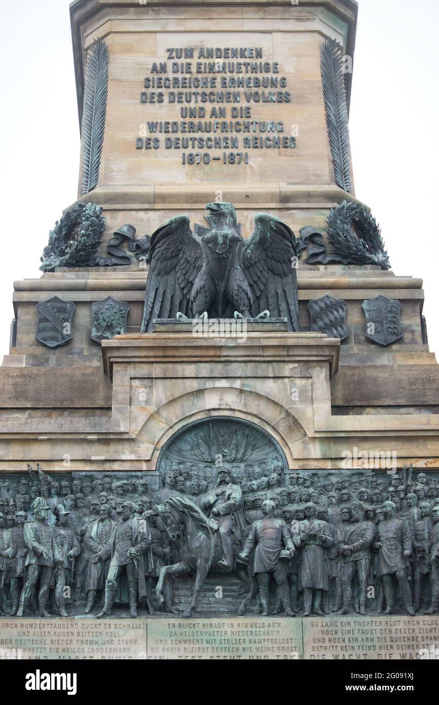 Part of the front side of the Niederwald Monument by Rudesheim am Rhein ...