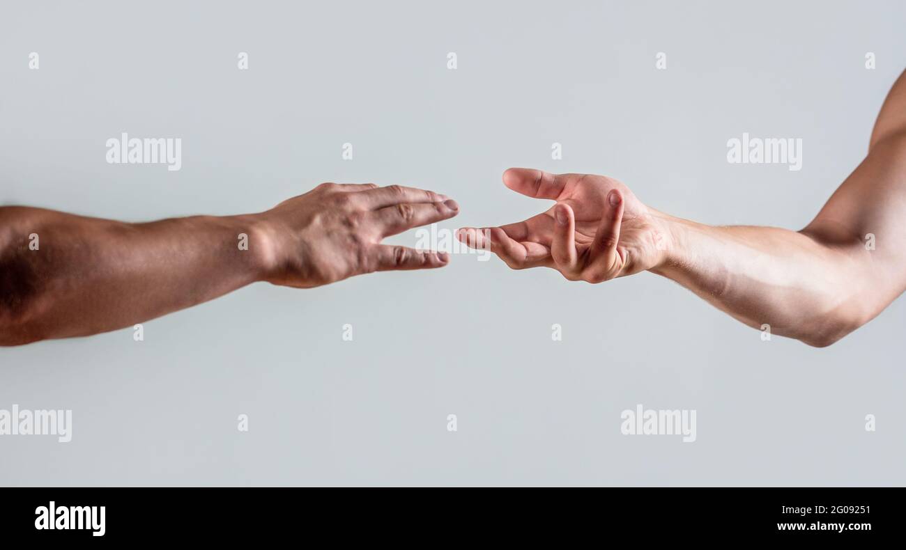 Two hands, helping arm of a friend, teamwork. Rescue, helping gesture ...