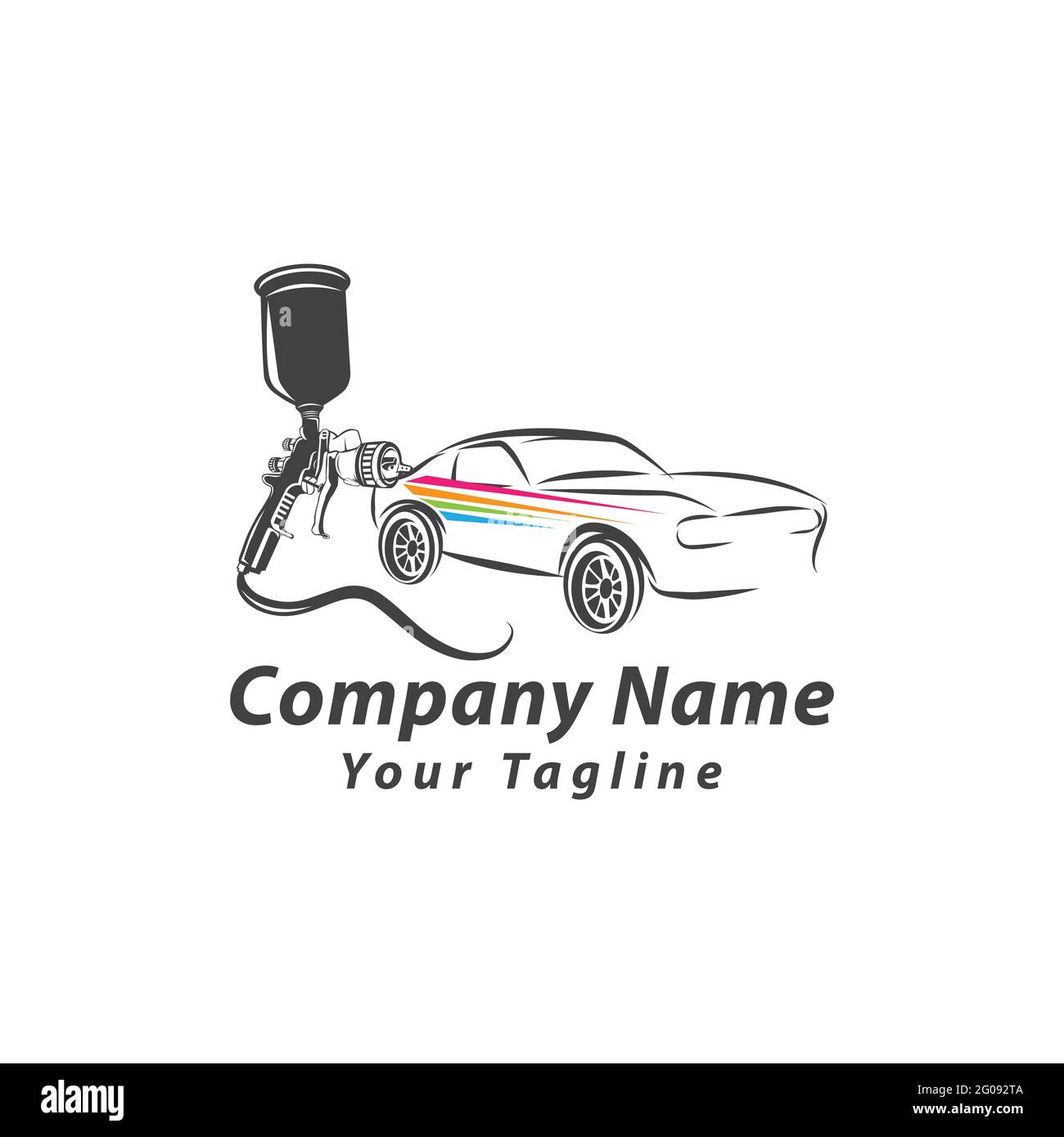 car painting logo with spray gun and Unique Colorful Vehicle Concept ...