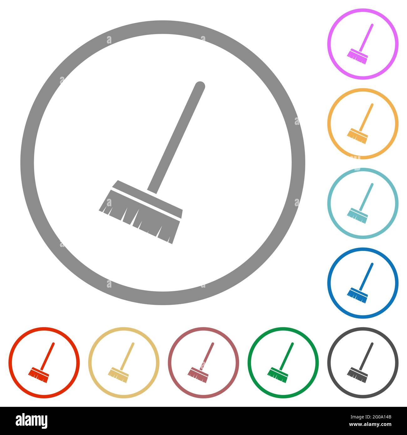 Household broom flat color icons in round outlines on white background Stock Vector Image & Art ...