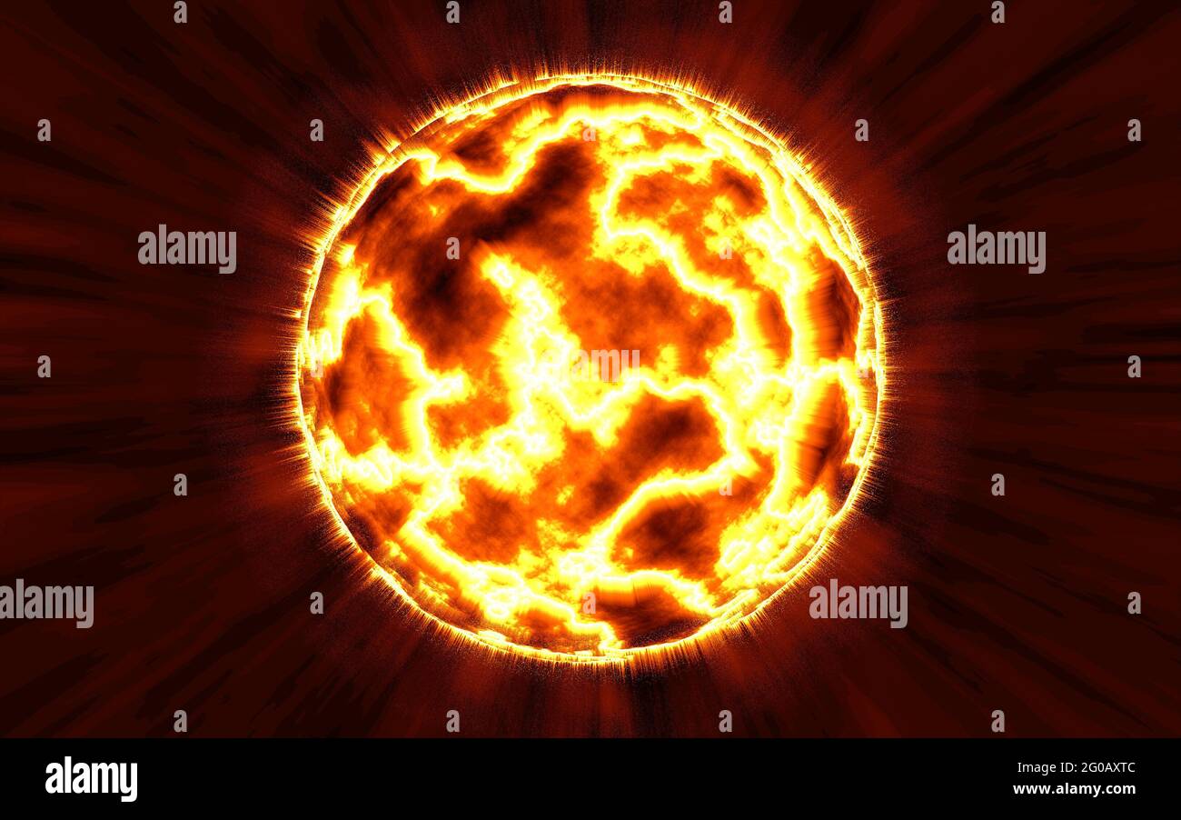 a burning sphere, an immeasurably blazing hot surface of an celestial ...