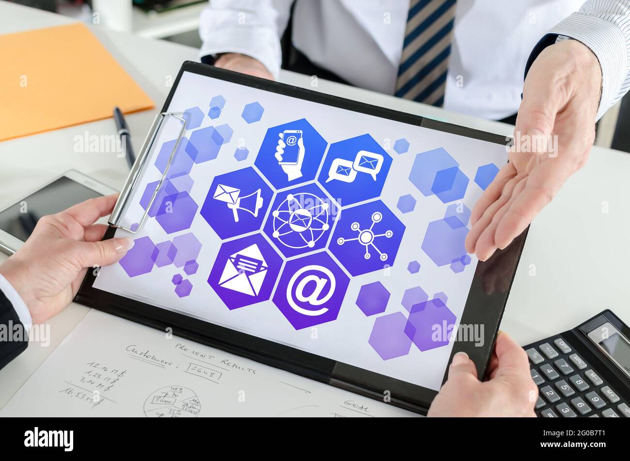 Email marketing concept shown by a businessman Stock Photo - Alamy