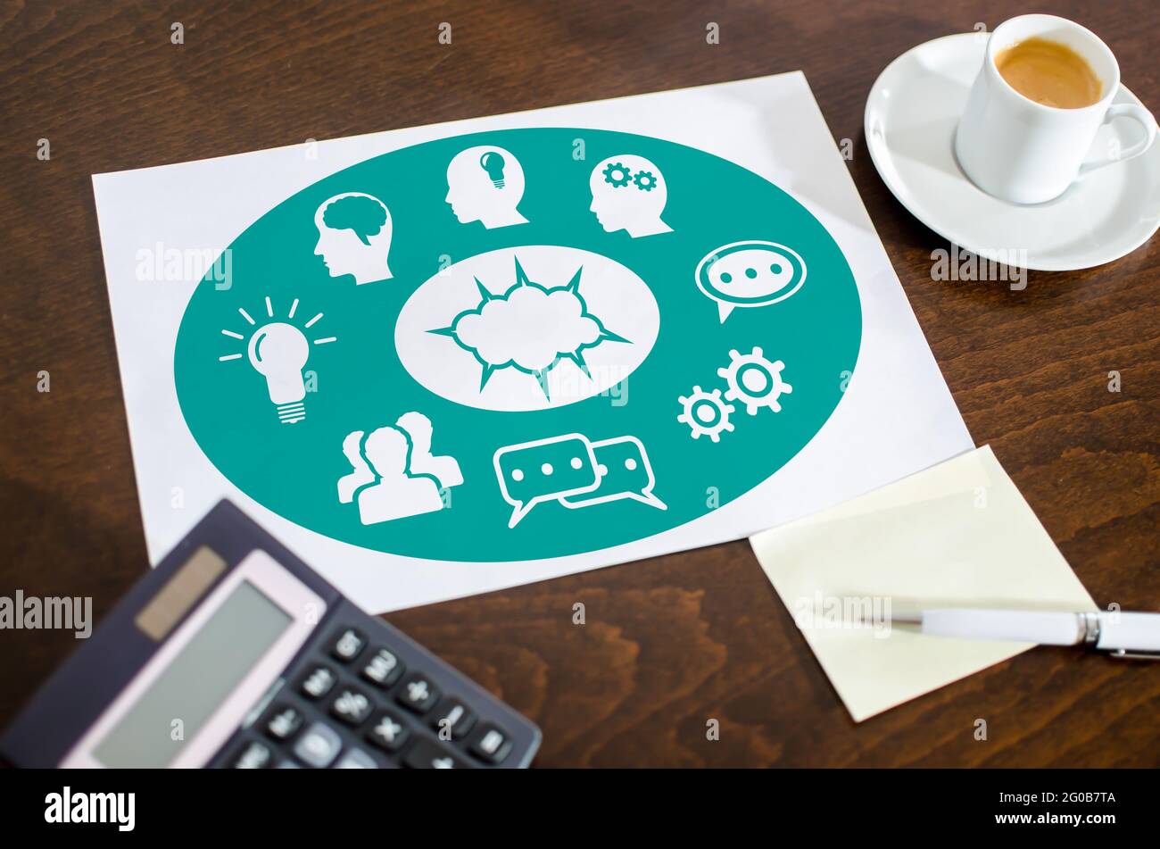 Brainstorming concept on a paper placed on a desk Stock Photo - Alamy