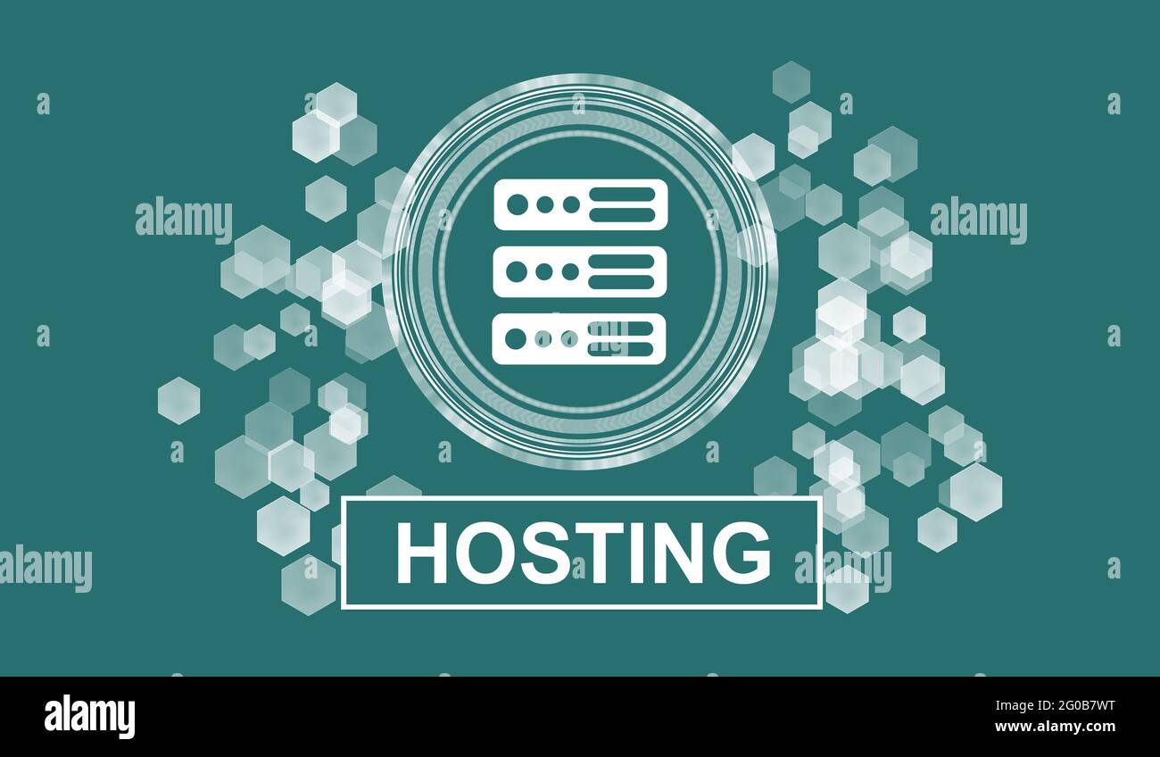 Illustration of a hosting concept Stock Photo - Alamy