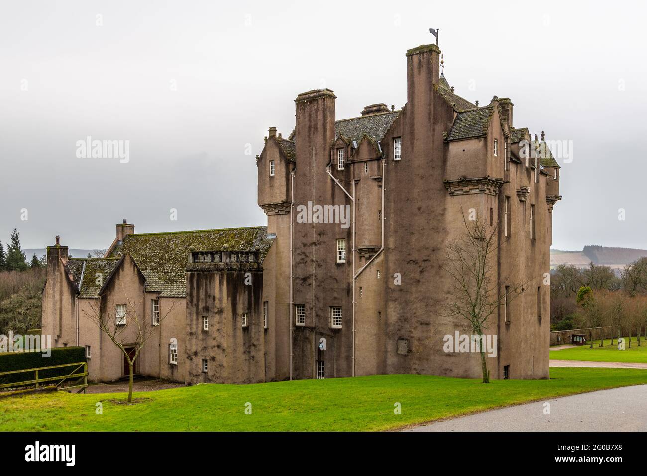 Crathes Castle, a 16th century tower-house situated in Aberdeenshire ...