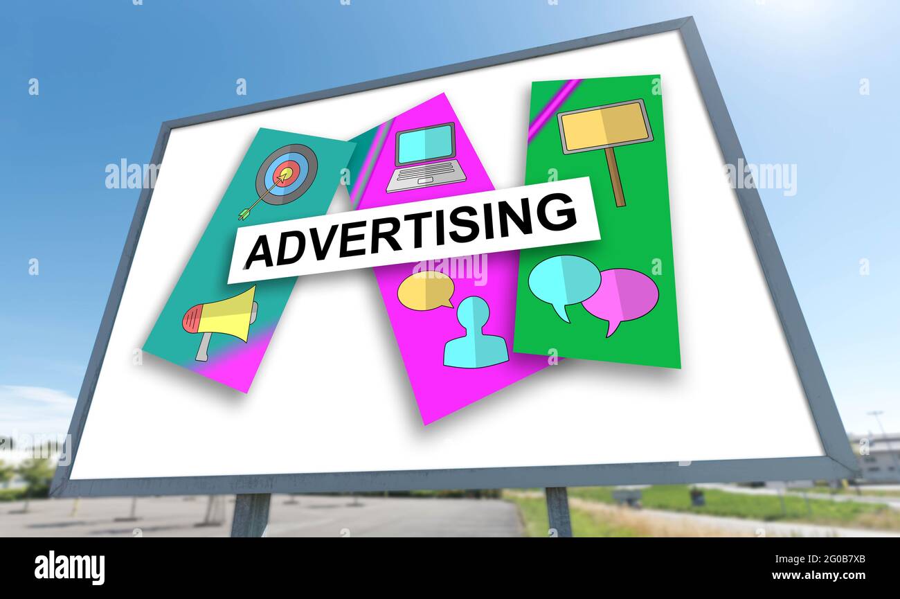 Advertising concept drawn on a billboard Stock Photo - Alamy