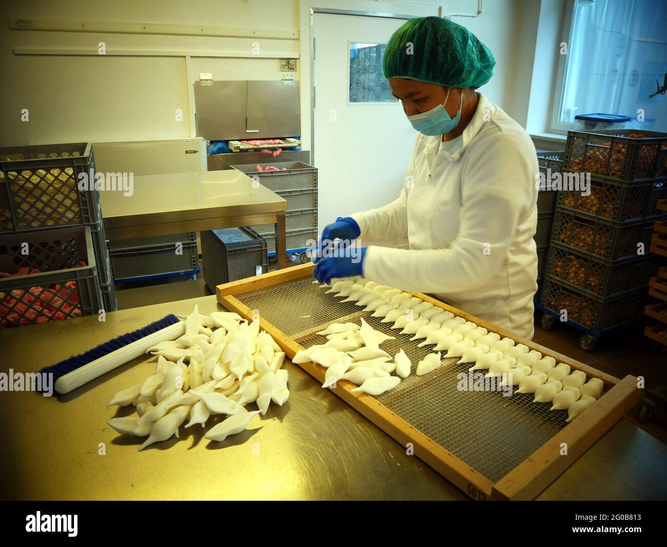 Berlin, Germany. 10th Apr, 2021. A look at the production of Aseli's ...