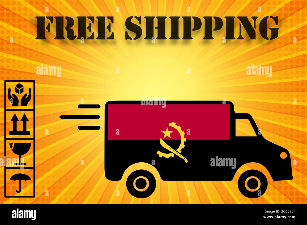 Angola Logistics Concept. black Commercial Industrial Cargo Delivery ...