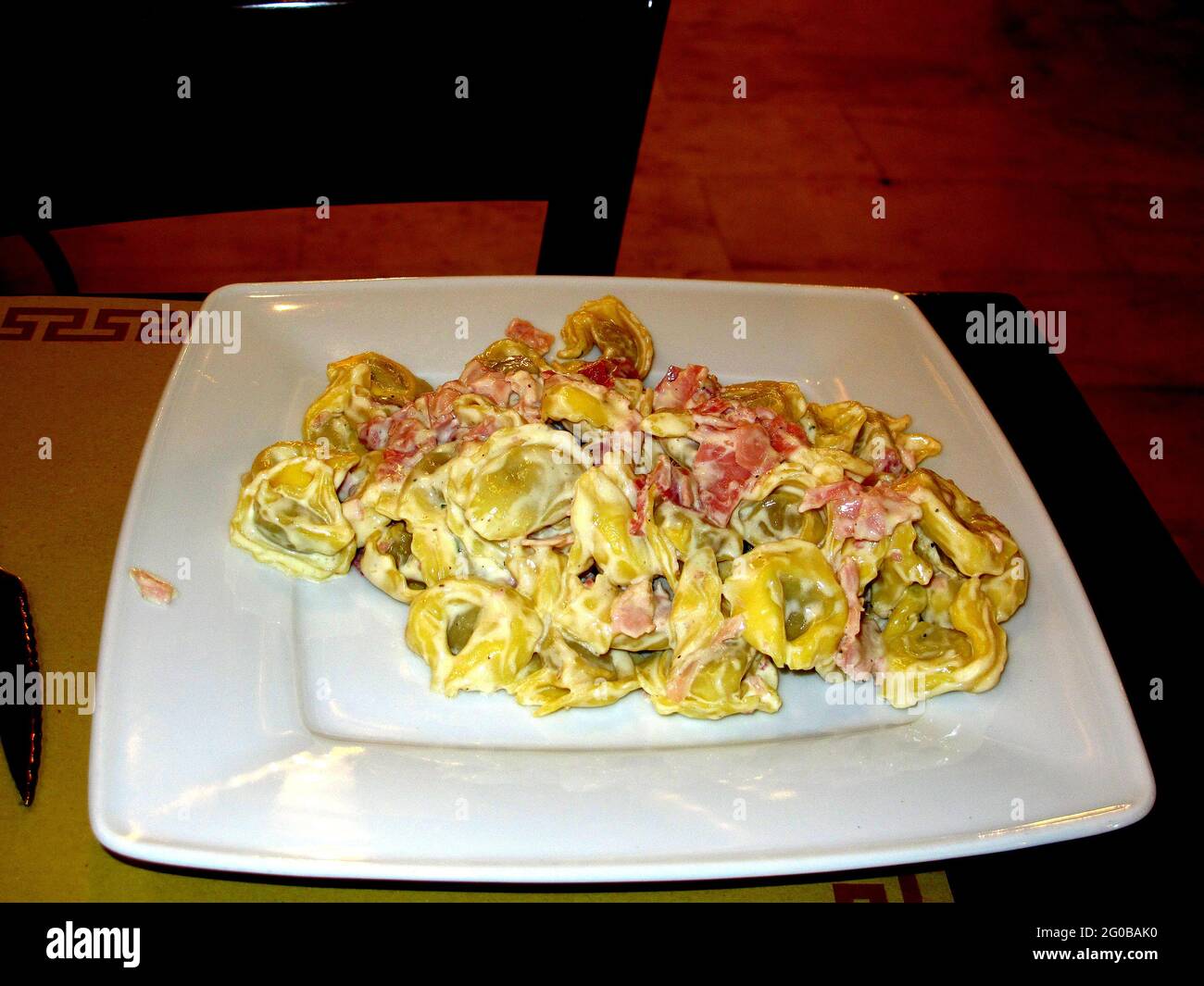 Pasta in the street cafe, Venezia, Italy Stock Photo - Alamy