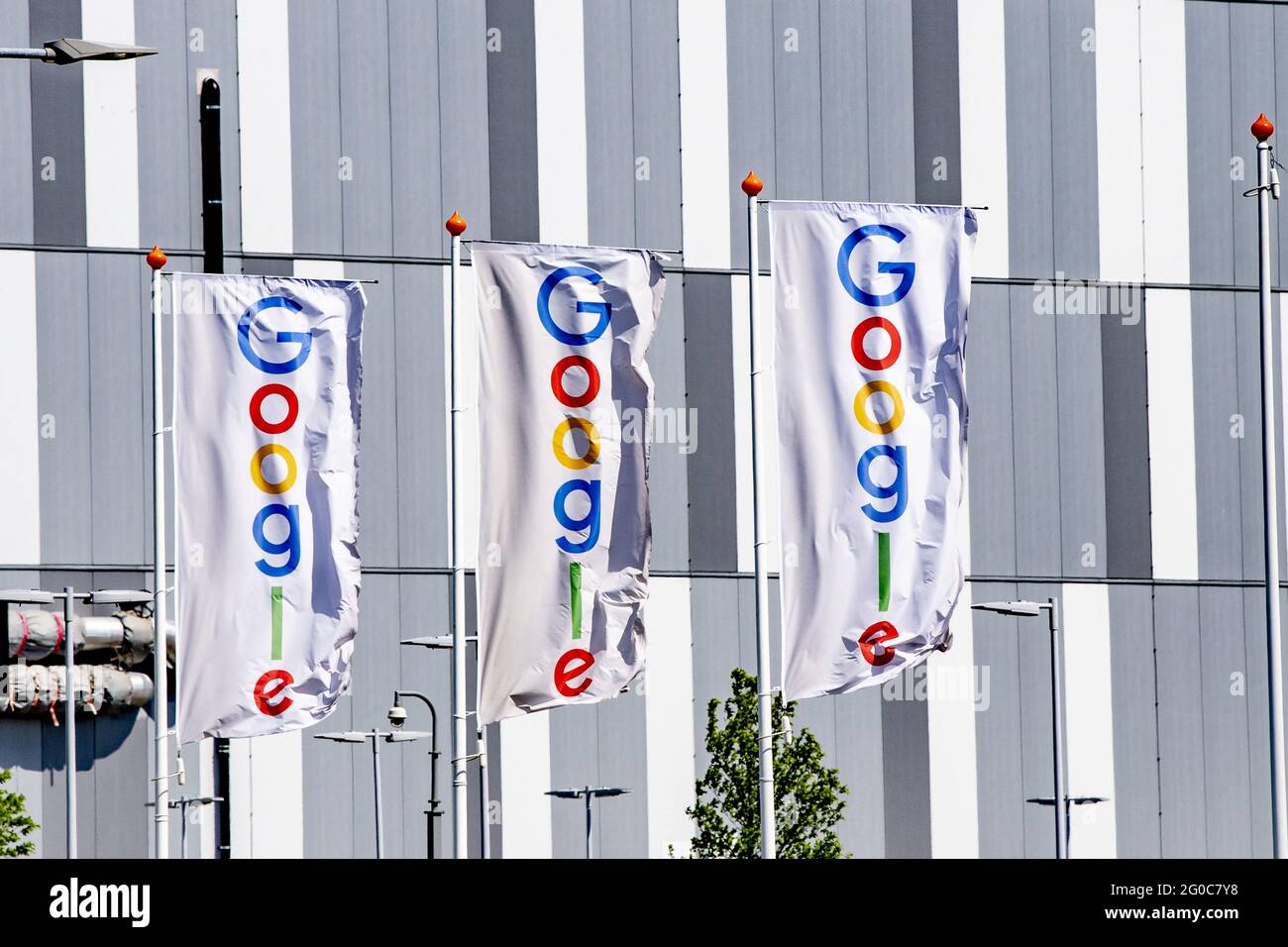 An outside view of the Google data center in Eemshaven, Netherlands on ...