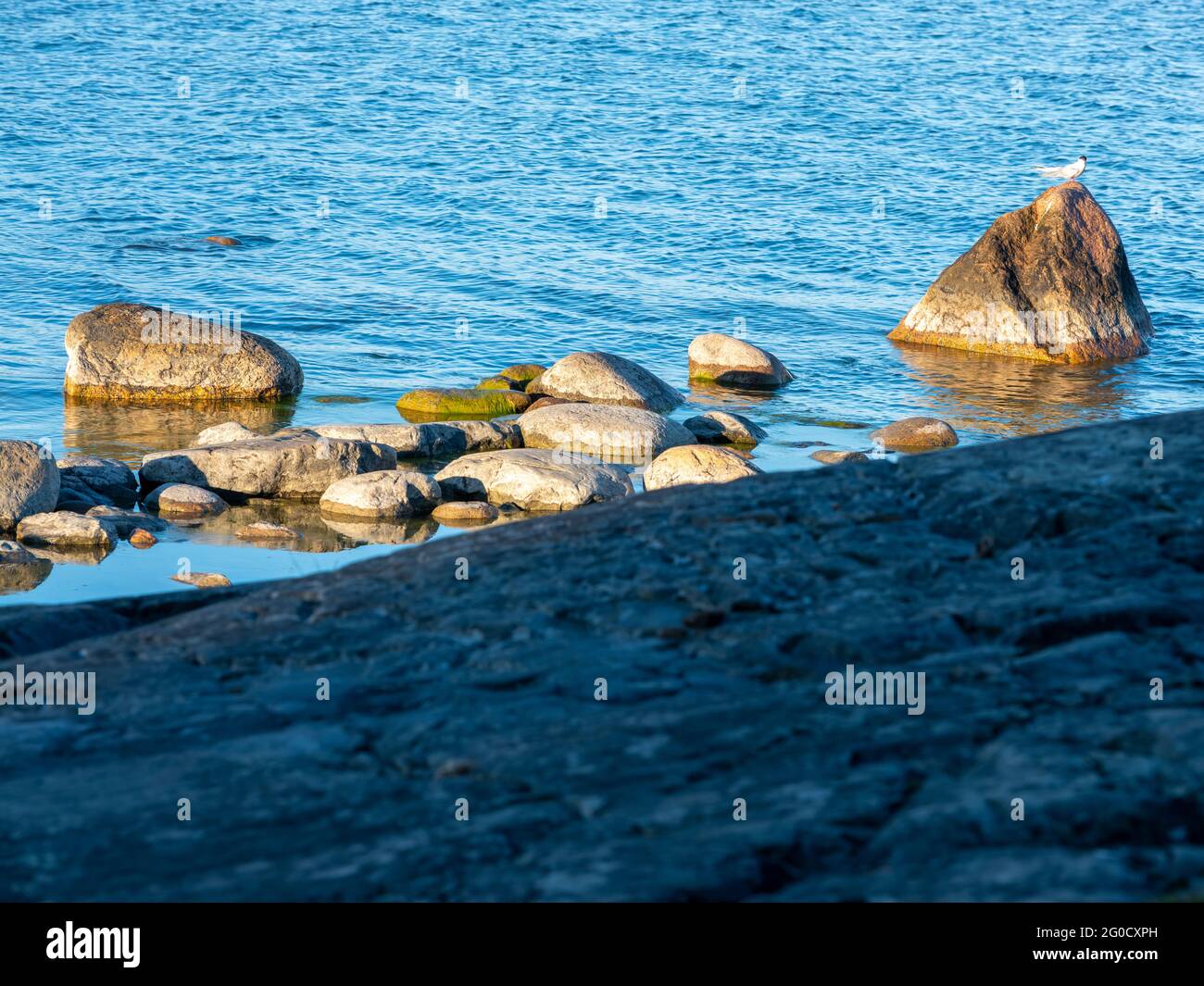 Helsinki / Finland - MAY 30, 2021: Natural rock formation on the ...