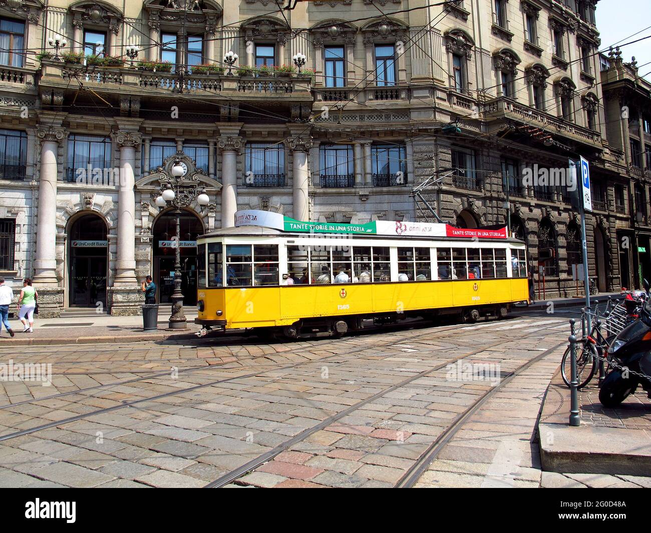 The vintage tram, Milan, Italy Stock Photo - Alamy
