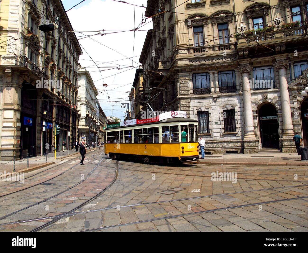 The vintage tram, Milan, Italy Stock Photo - Alamy
