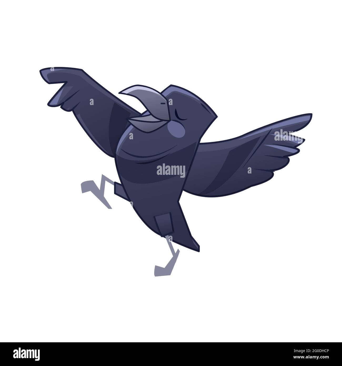 Happy crow dancing and singing. Cartoon Vector illustration isolated on ...
