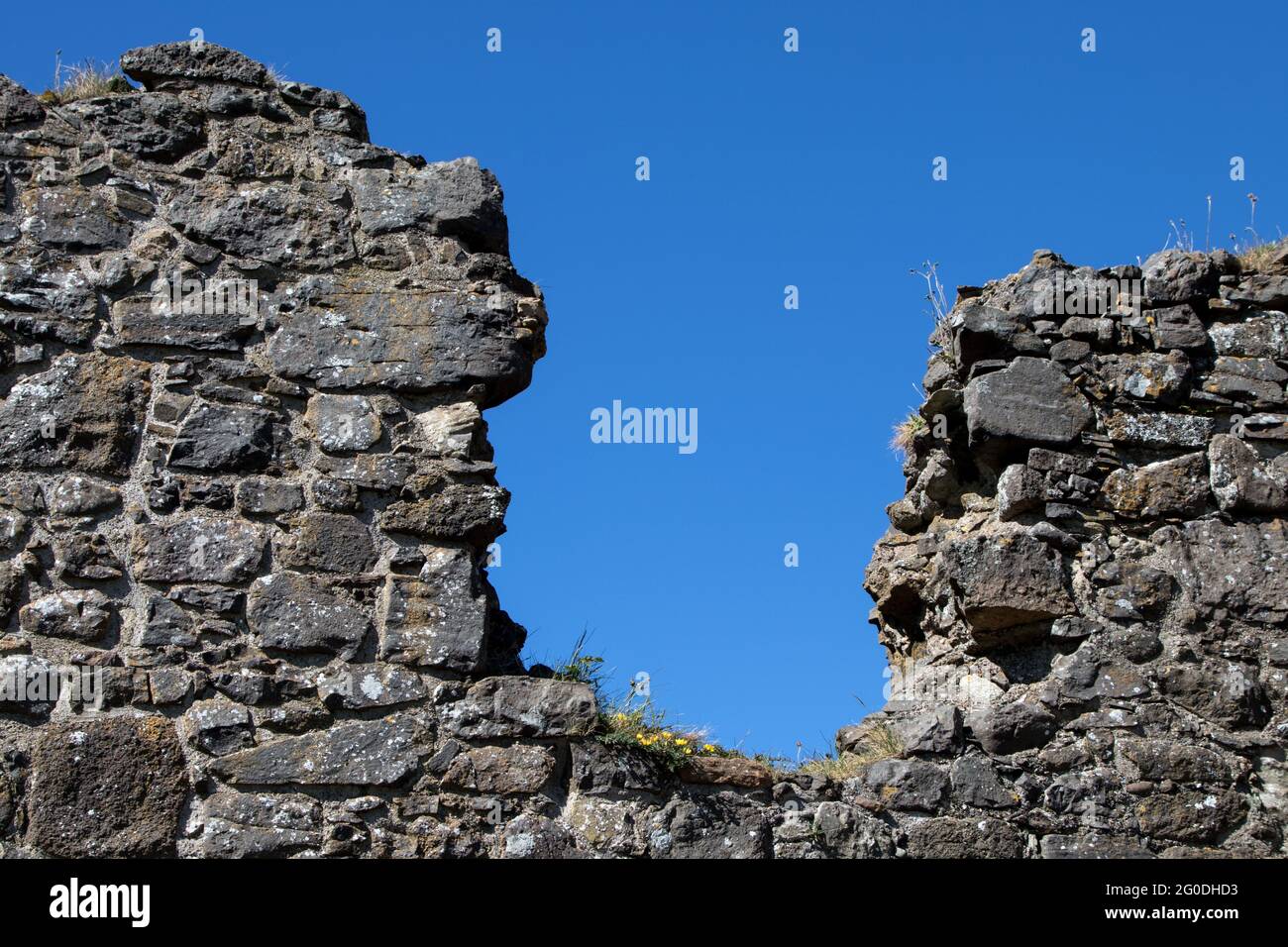 Ancient ruined castle wall at Dunure castle in Scotland Stock Photo - Alamy