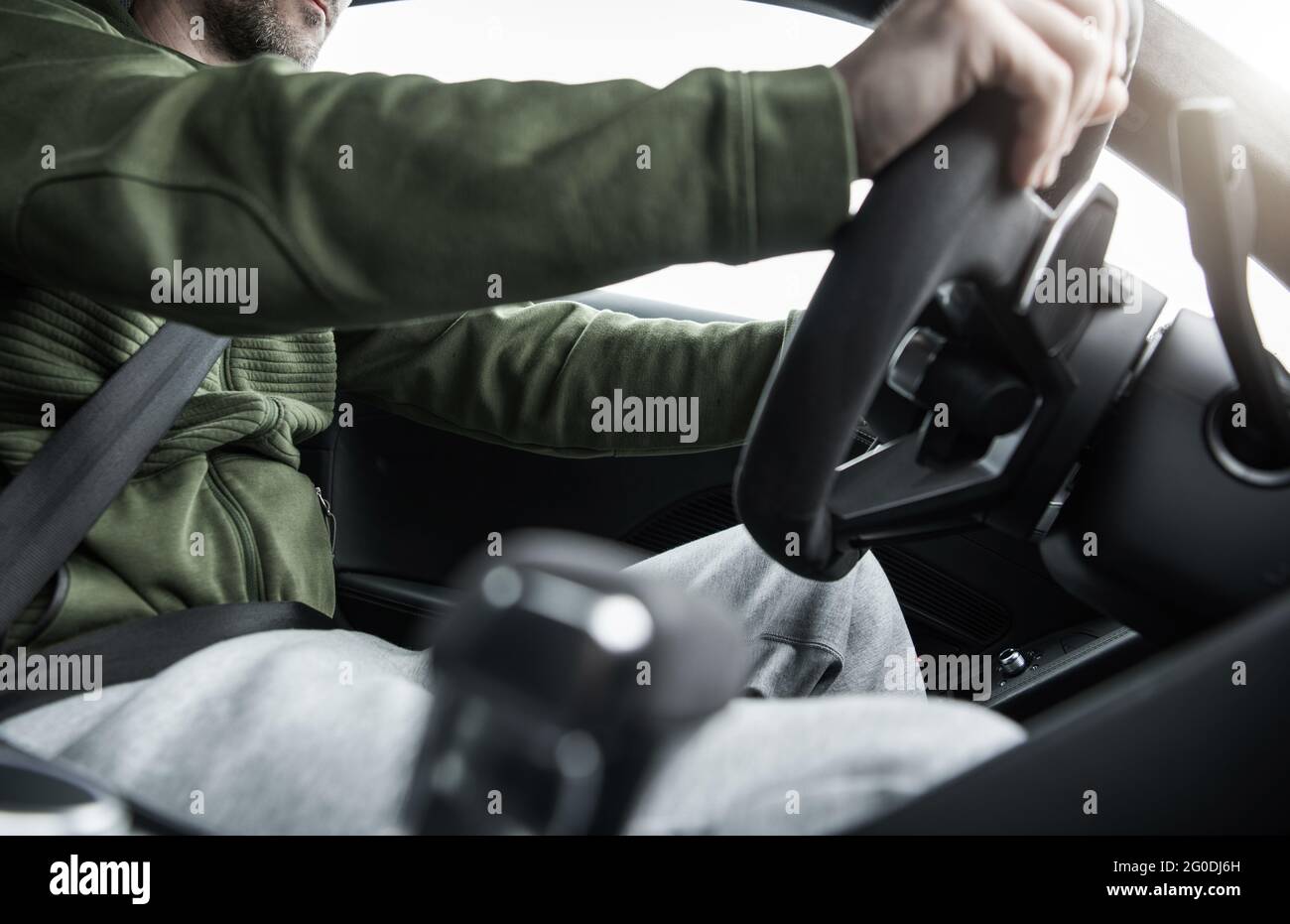 Driving behind steering wheel hi-res stock photography and images - Alamy