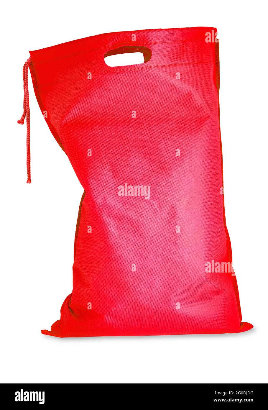 The red cloth bag isolated on white background with clipping path Stock ...