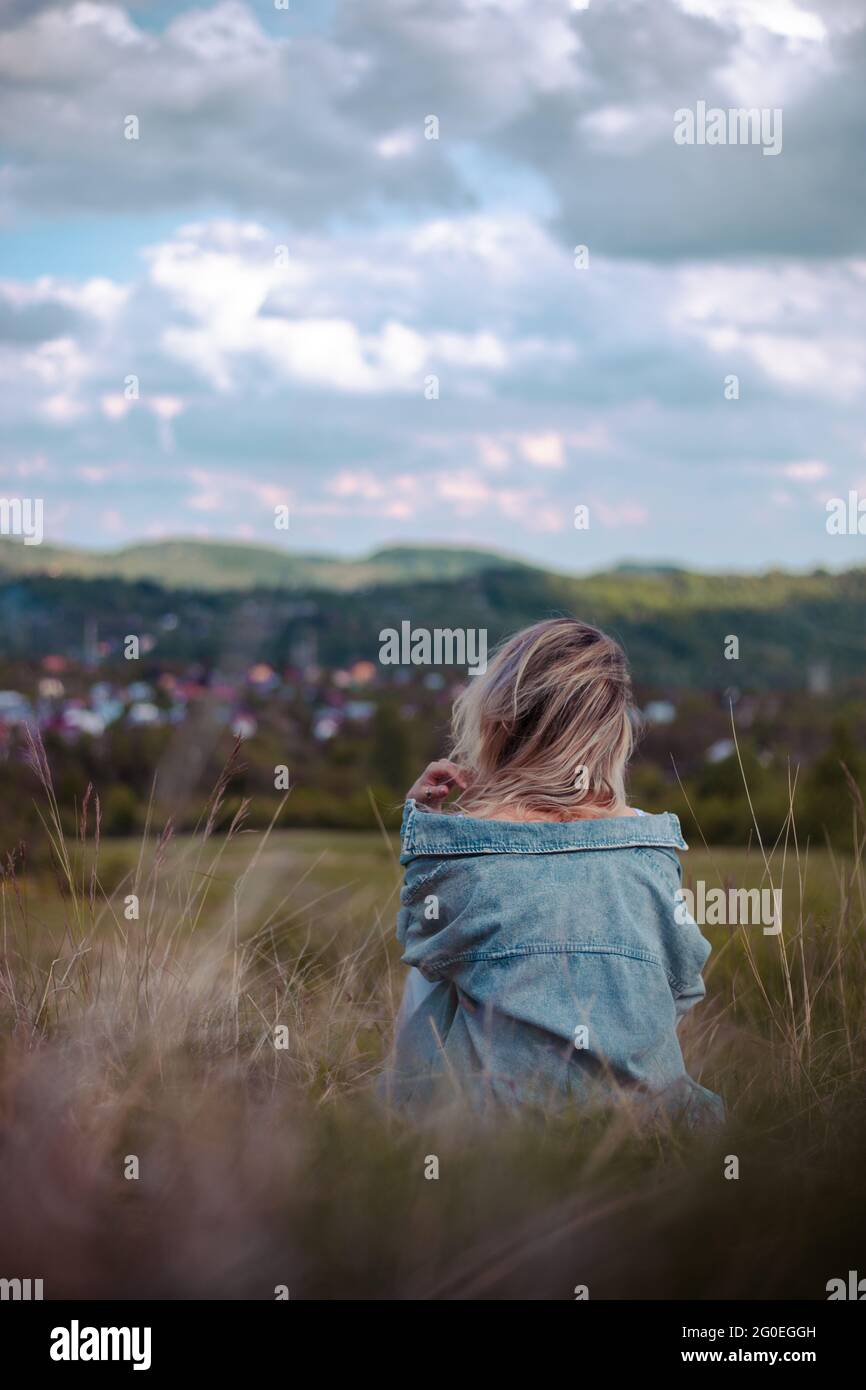 Girl in plain Stock Photo - Alamy