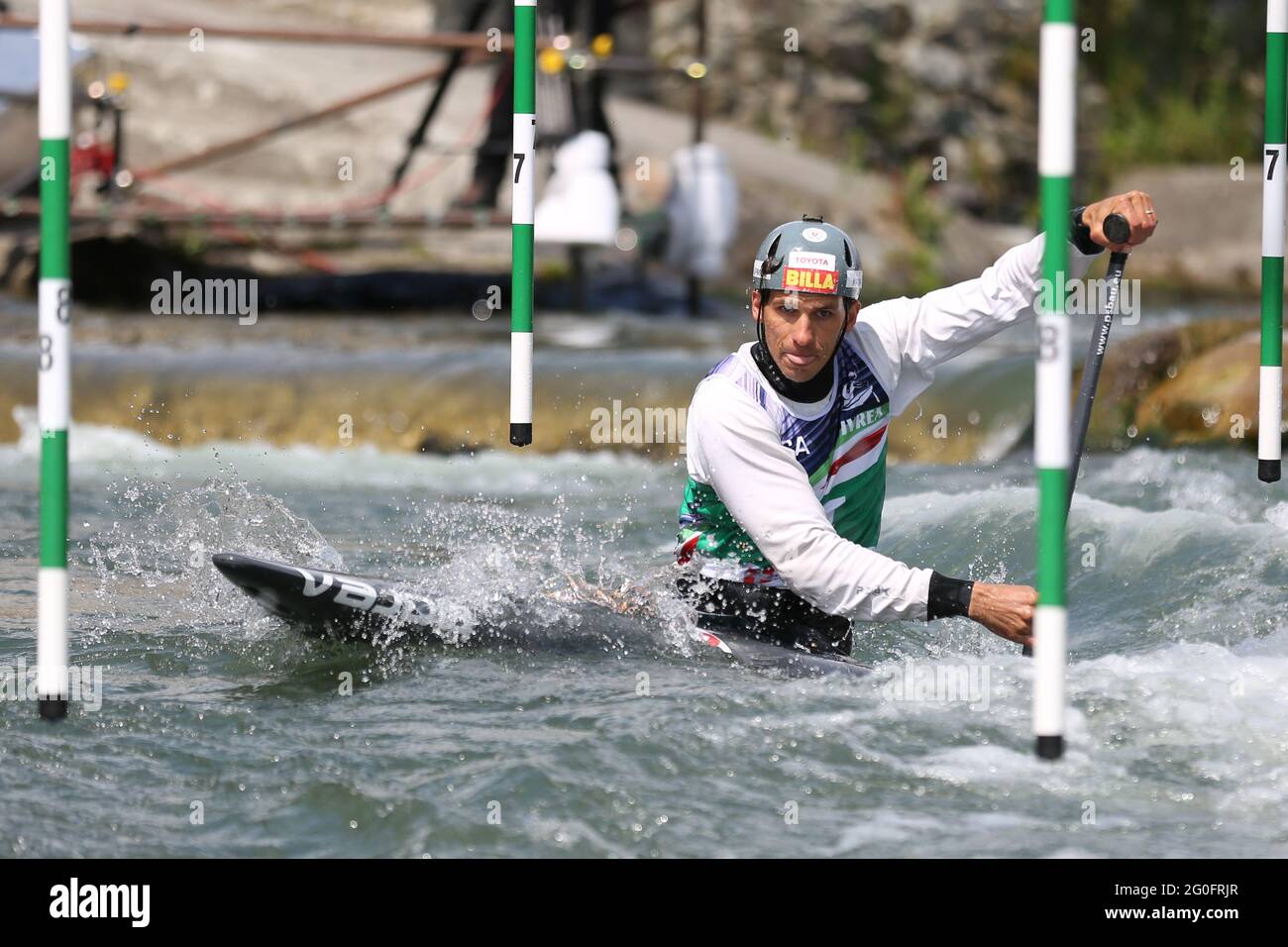 Matej BENUS of Slovakia competes in the Men's Canoe (C1) semifinals ...