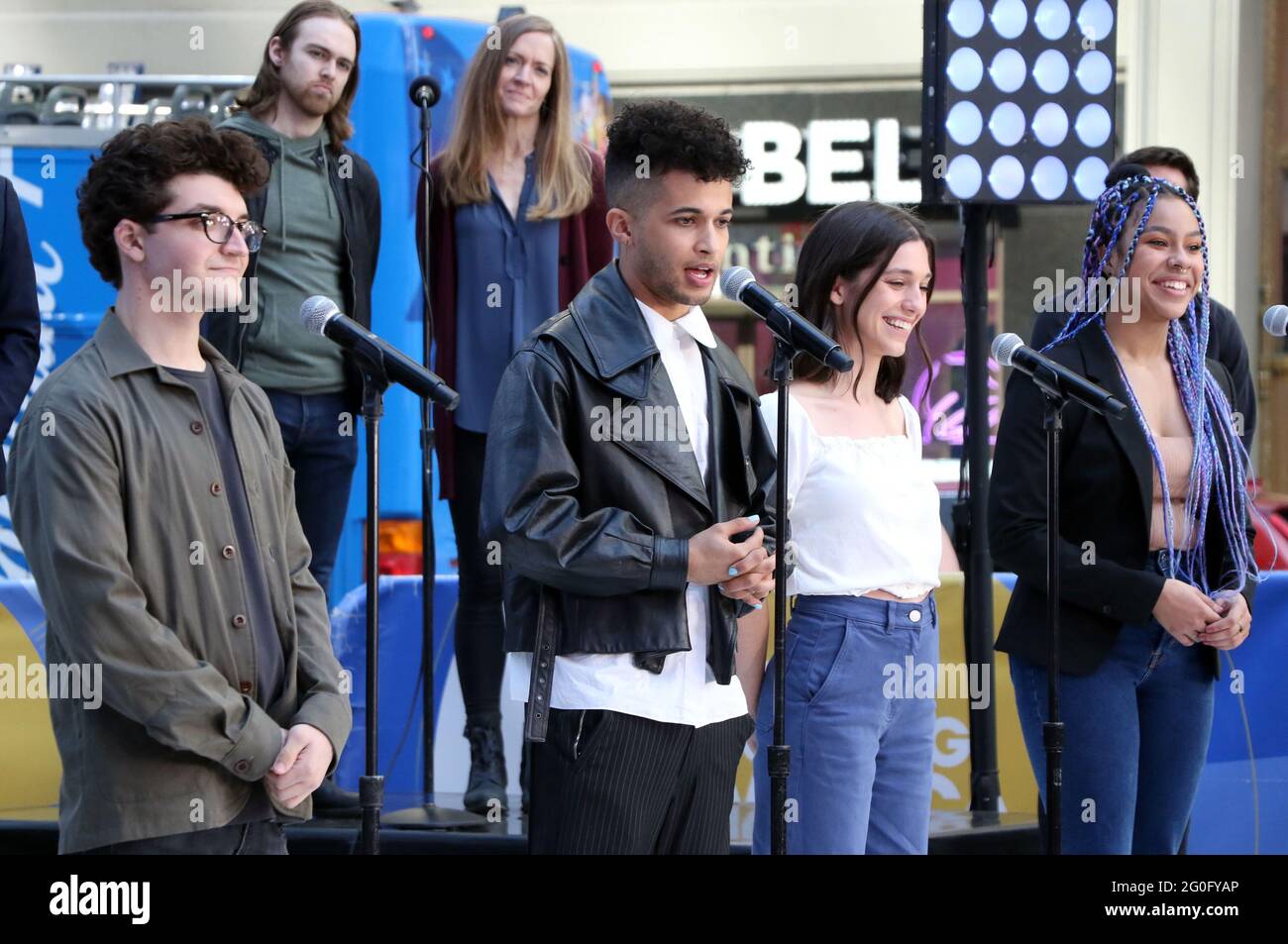 New York, NY, USA. 1st June, 2021. Jared Goldsmith, Jordan Fisher, Gabrielle Carrubba, Phoebe ...