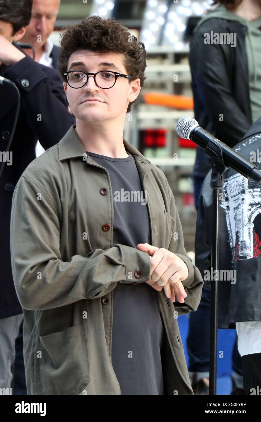 New York, NY, USA. 1st June, 2021. Jared Goldsmith and the cast of Dear ...
