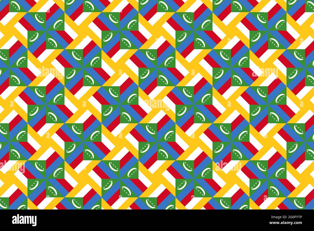 Simple geometric pattern in the colors of the national flag of Comoros ...