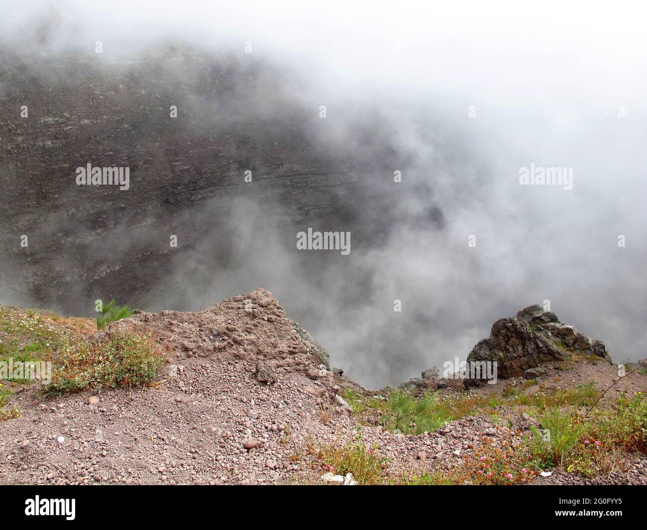 Volcano Vesuvius in the fog, Italy Stock Photo - Alamy