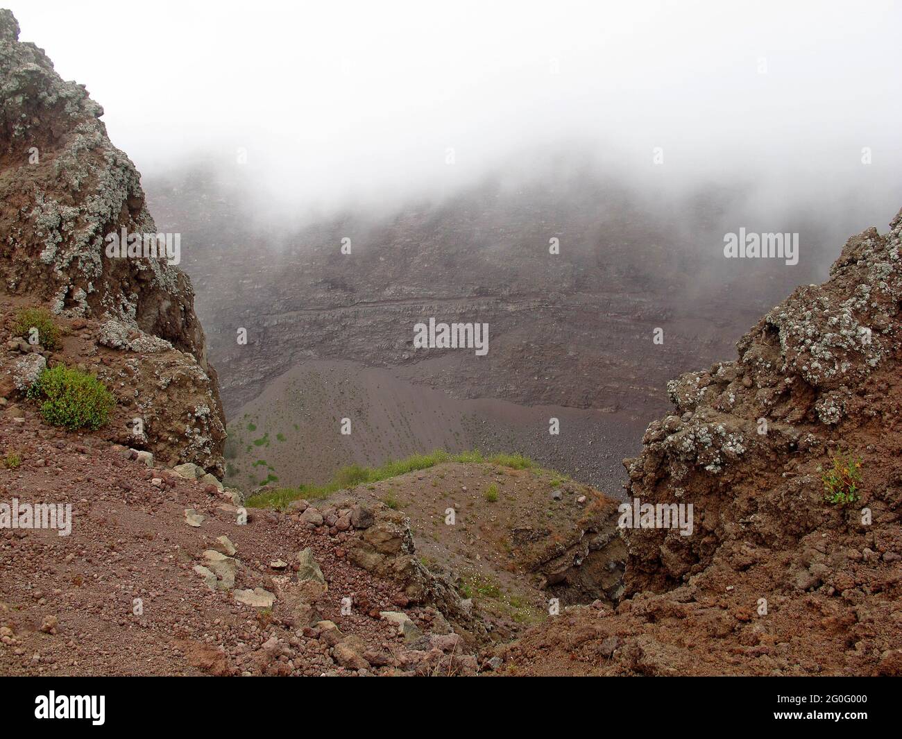 Volcano Vesuvius in the fog, Italy Stock Photo - Alamy