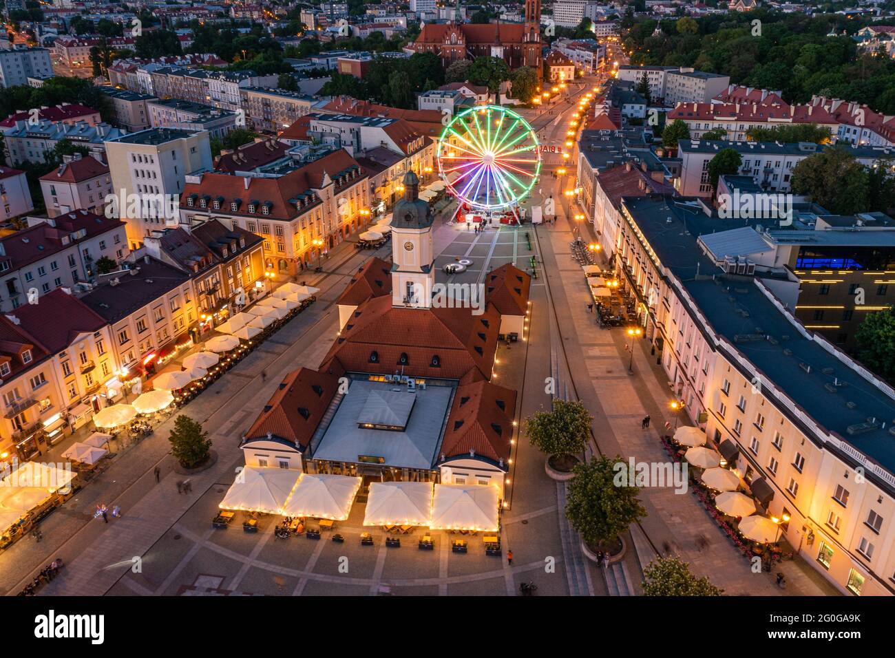Bialystok city evening landscape aerial view, Poland Stock Photo - Alamy